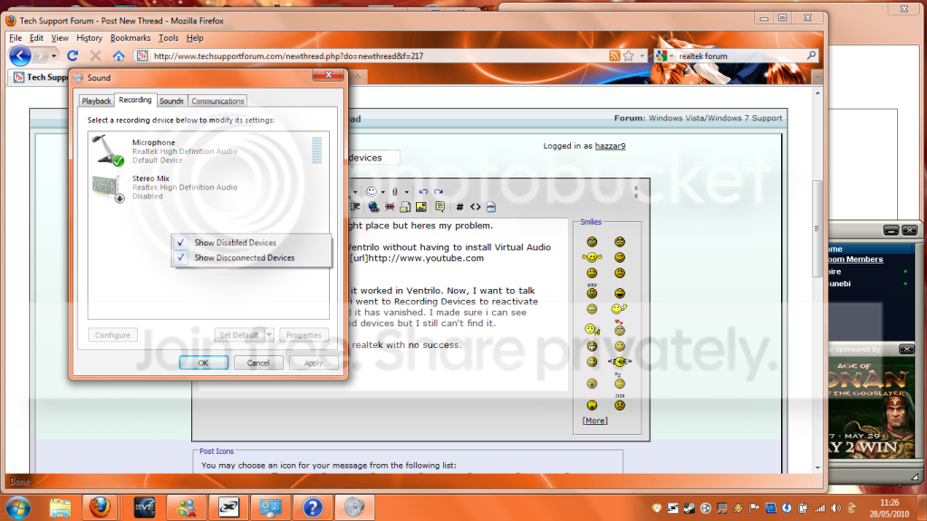 Realtek Device Input in Recording devices | Tech Support Forum